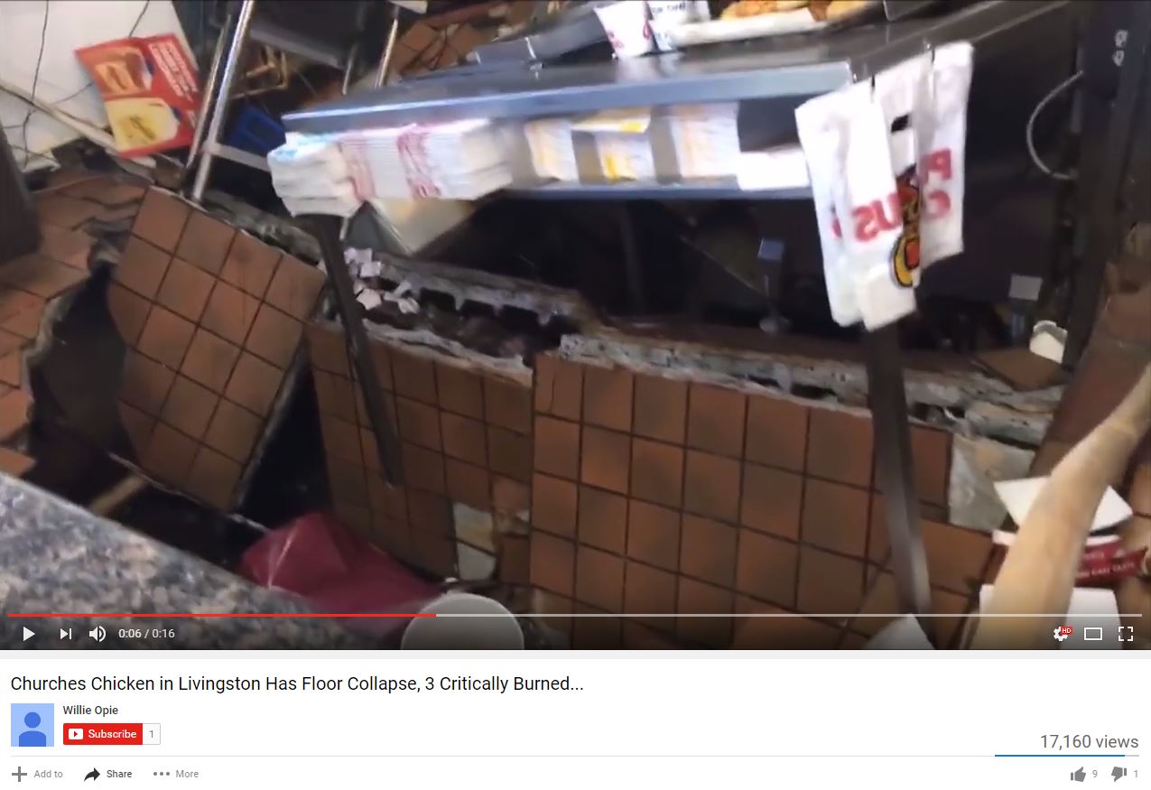 Photos: Floor of Texas Church's Chicken caves in, hospitalizes 3 in ...