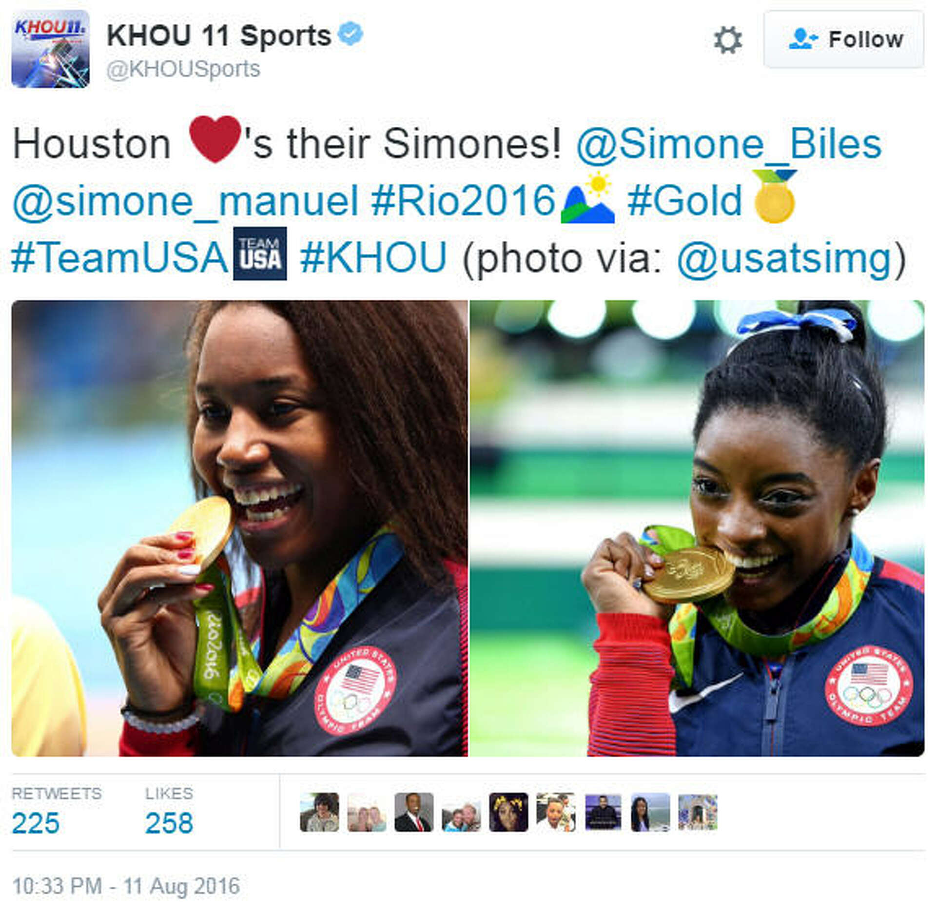 Houston made proud by two Olympians claiming gold in the same night