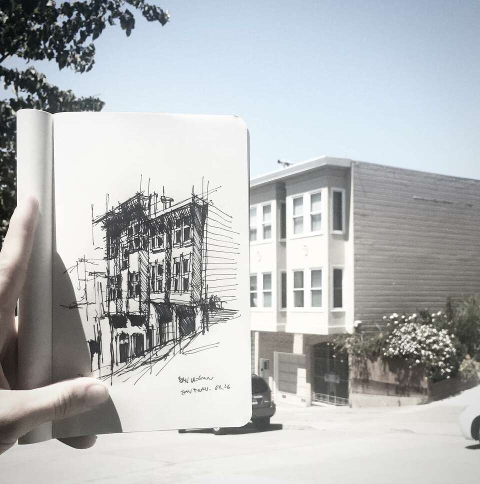 Architect's love of San Francisco buildings shows in his sketches