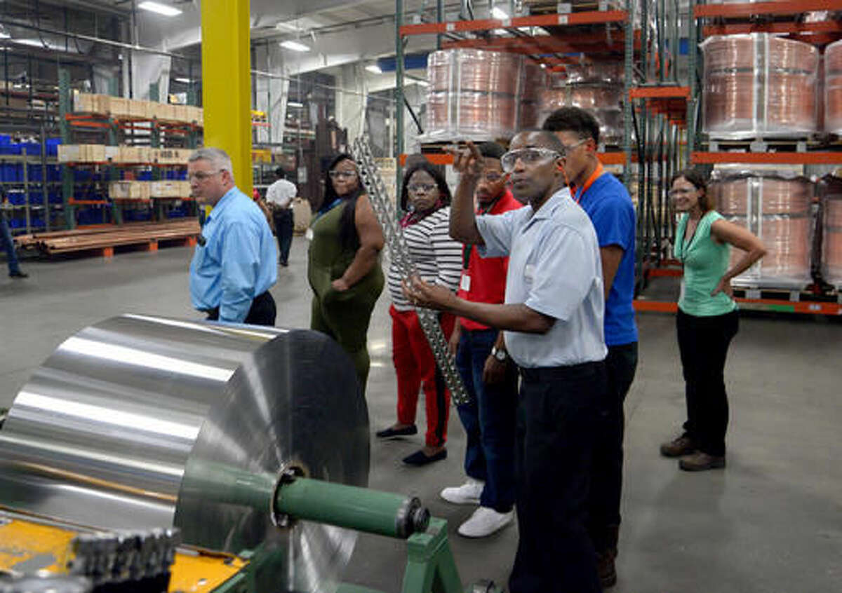 Industrial interns learning work skills in East Texas