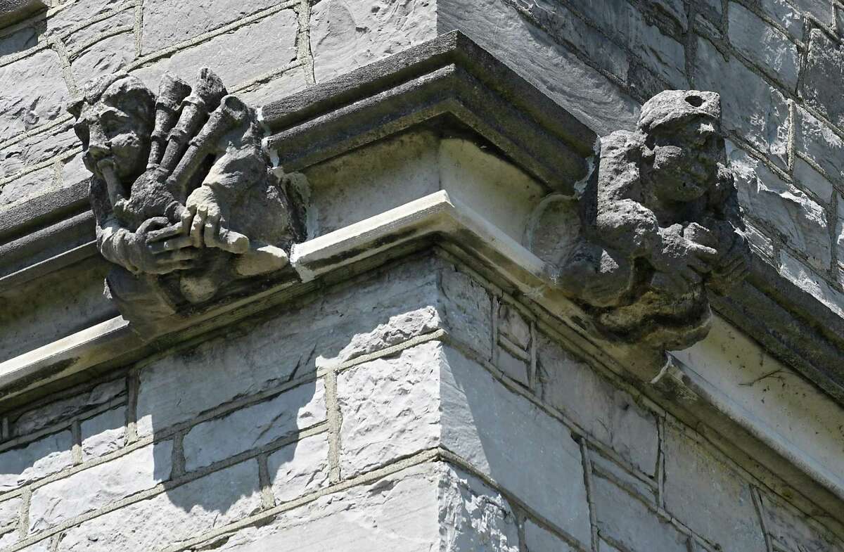 Emma Willard alumna carving gargoyles on Troy campus