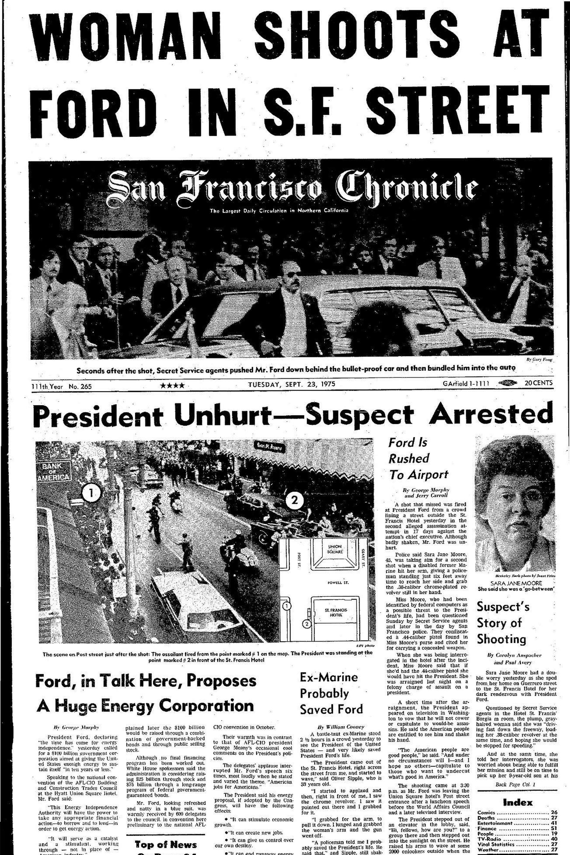 Chronicle Covers: The SF assassination attempt on President Ford