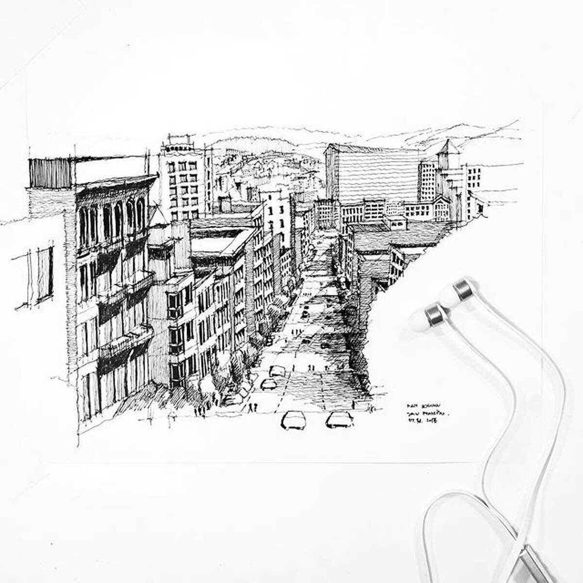 Architect's love of San Francisco buildings shows in his sketches