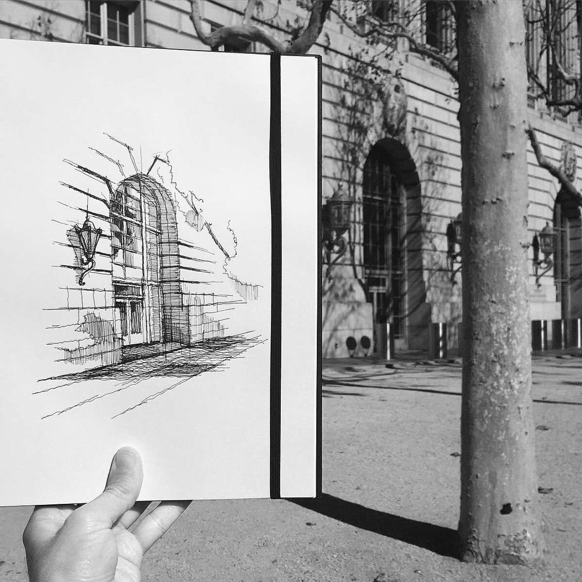 Architect's love of San Francisco buildings shows in his sketches