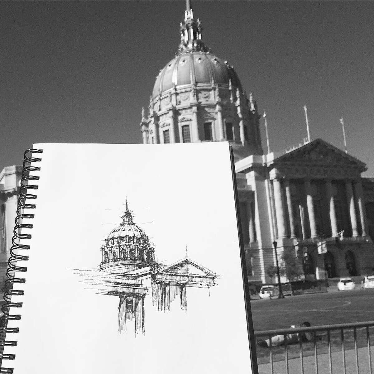 Architect's love of San Francisco buildings shows in his sketches