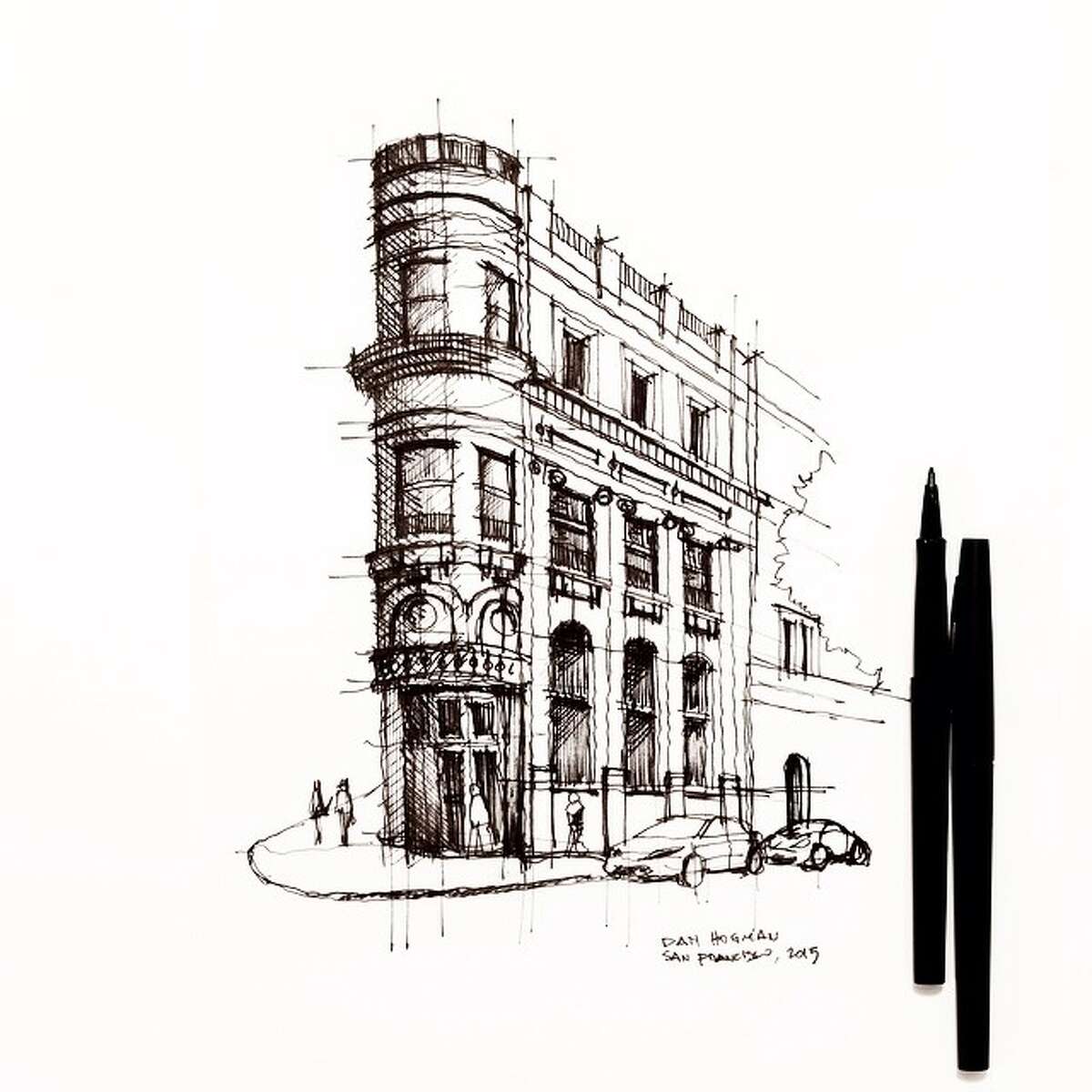Architect's love of San Francisco buildings shows in his sketches