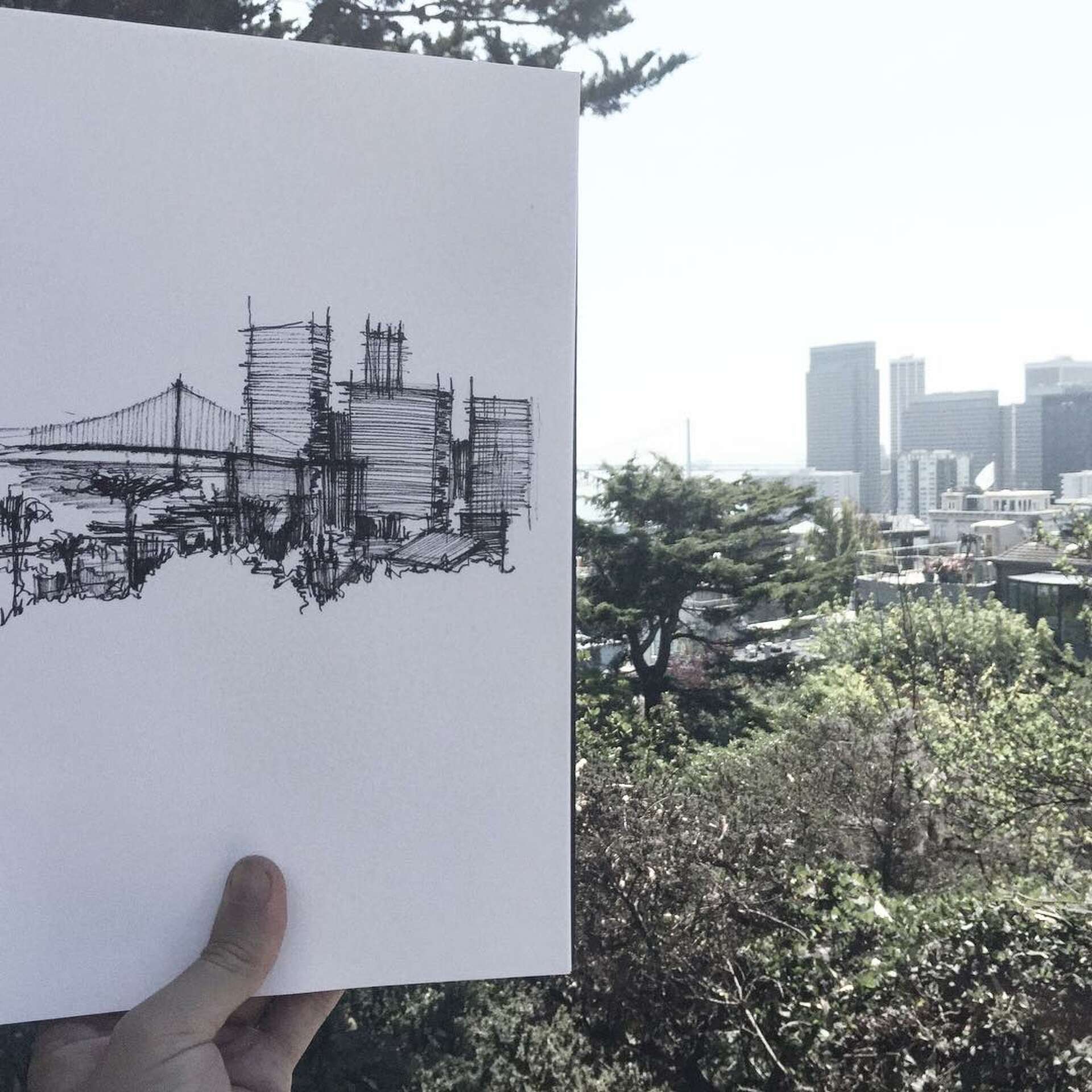 Architect's love of San Francisco buildings shows in his sketches