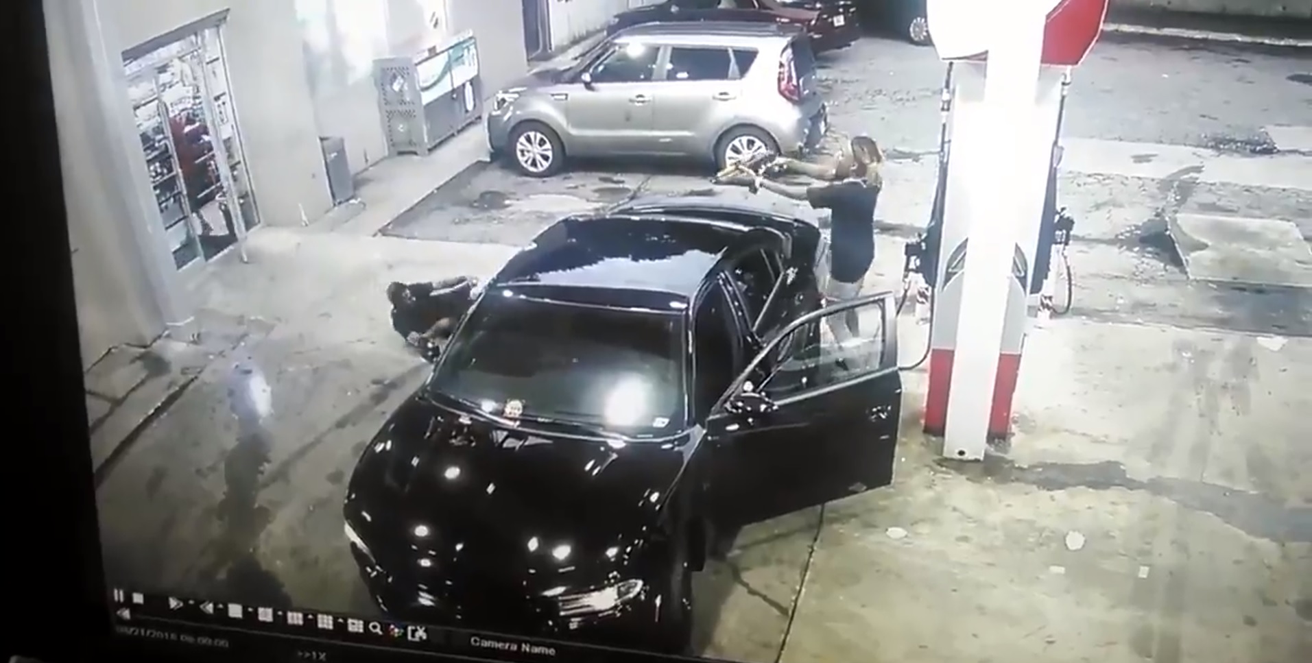 Insane shootout with AK-47 captured on surveillance footage at Atlanta ...