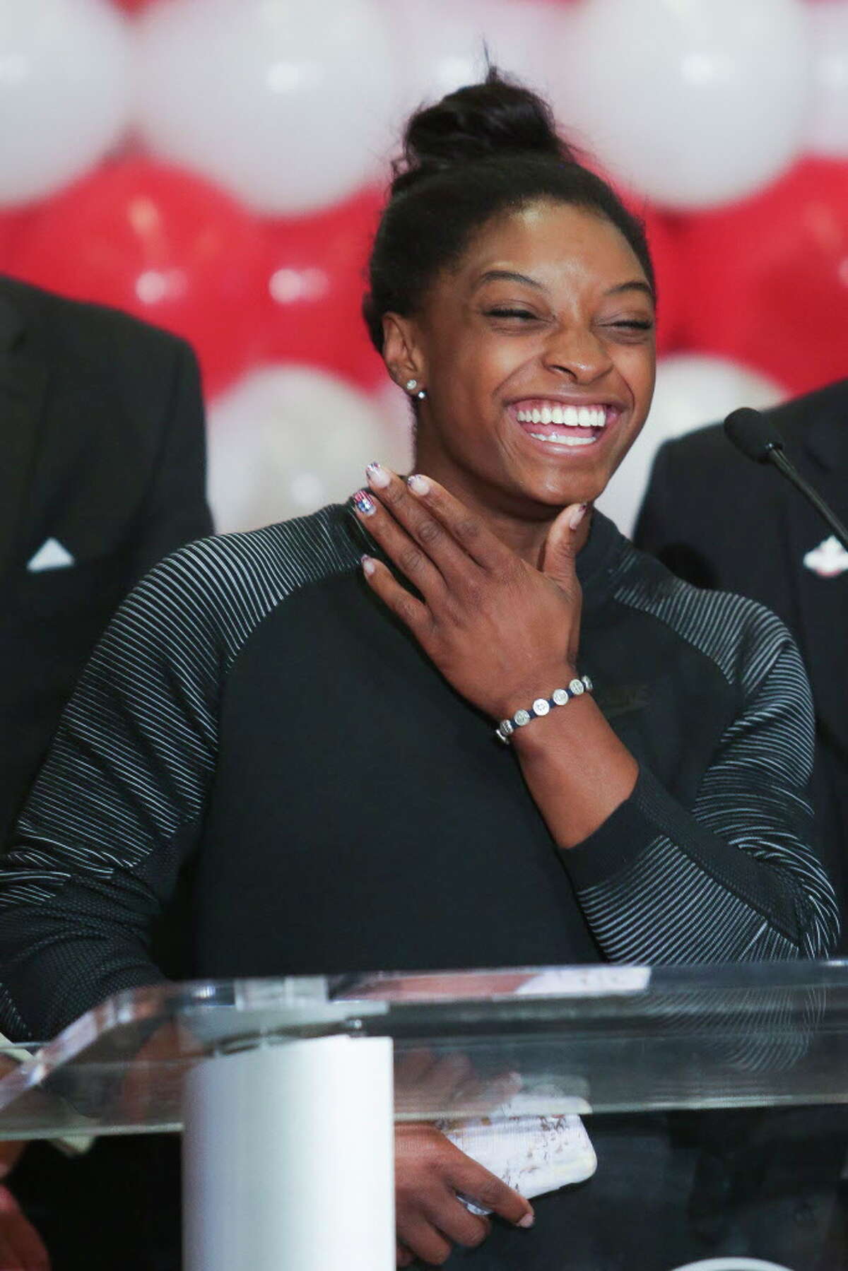 Simone Biles returns to Houston after dominating Olympic gymnastics ...