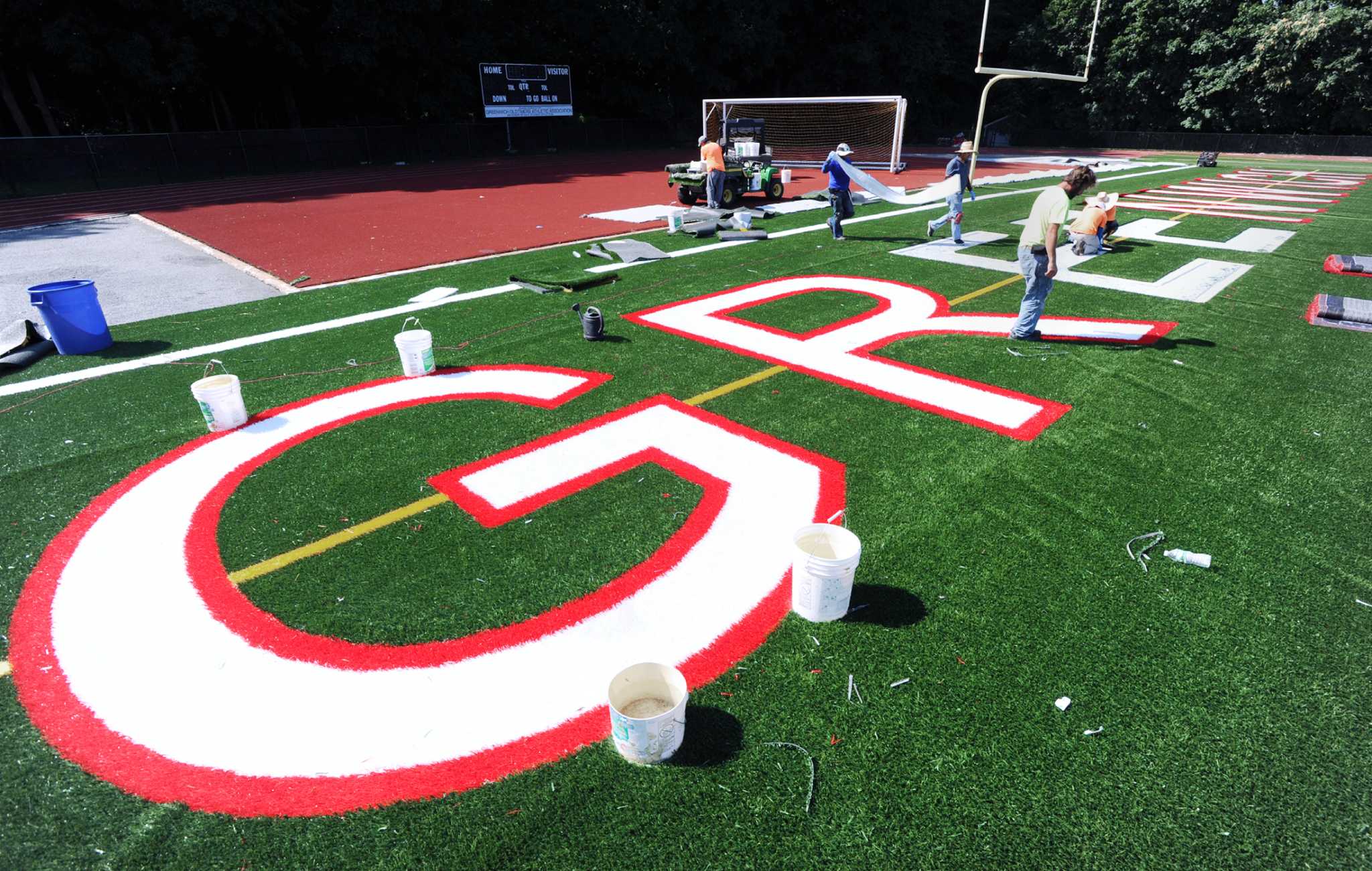 New artificial turf field at Cardinal Stadium nears completion