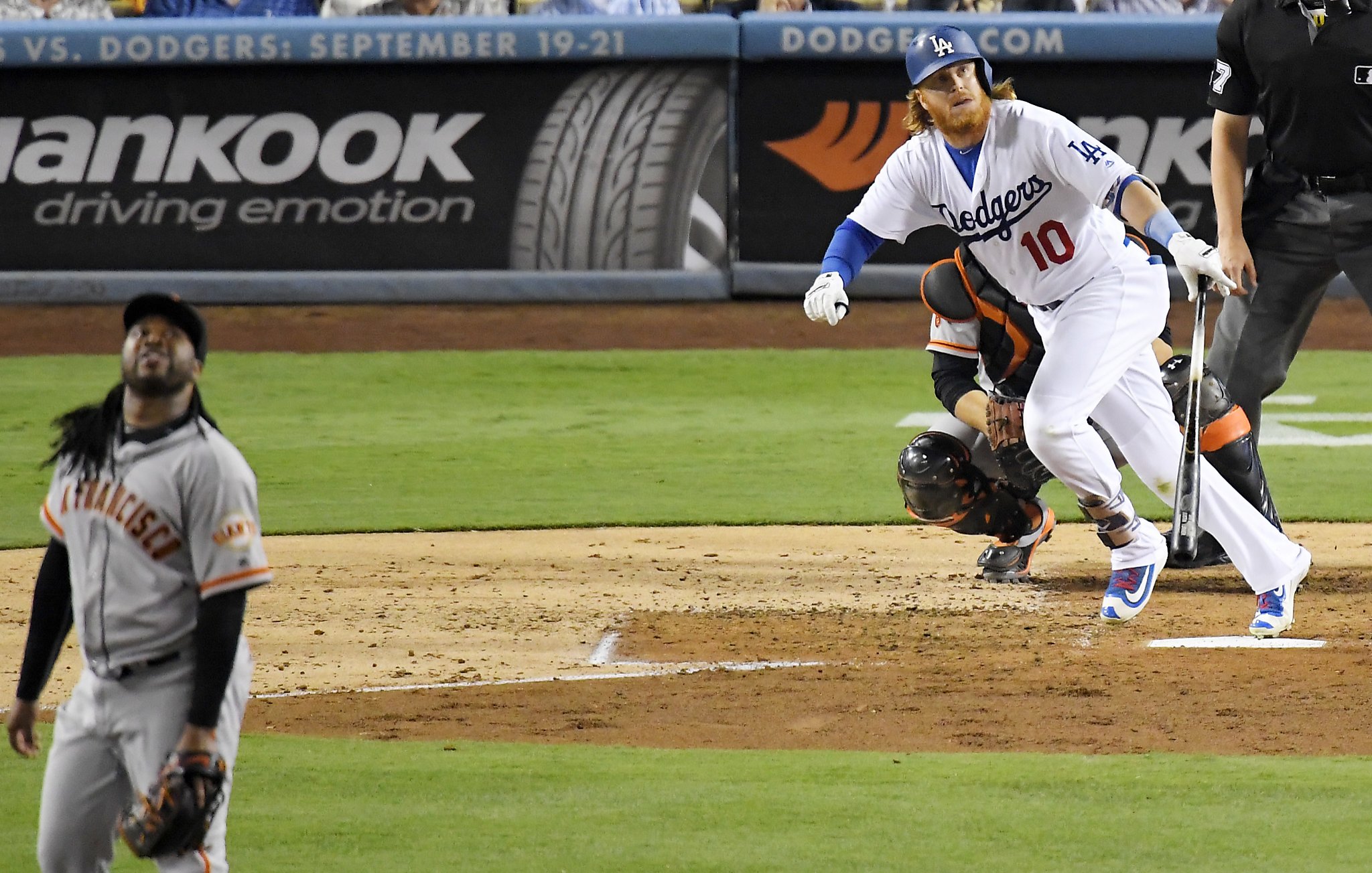 Ex-A’s pitcher Hill shuts down reeling Giants in Dodgers debut
