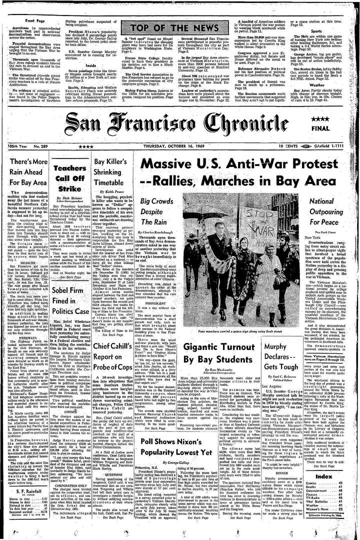 Chronicle Covers: Vietnam War protests take hold in Bay Area