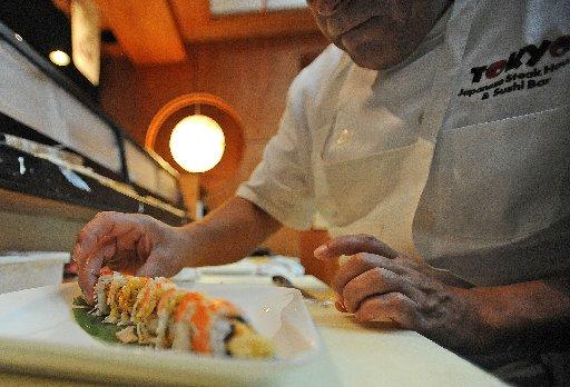 Enjoy a festive dinner with holiday sushi rolls at Tokyo
