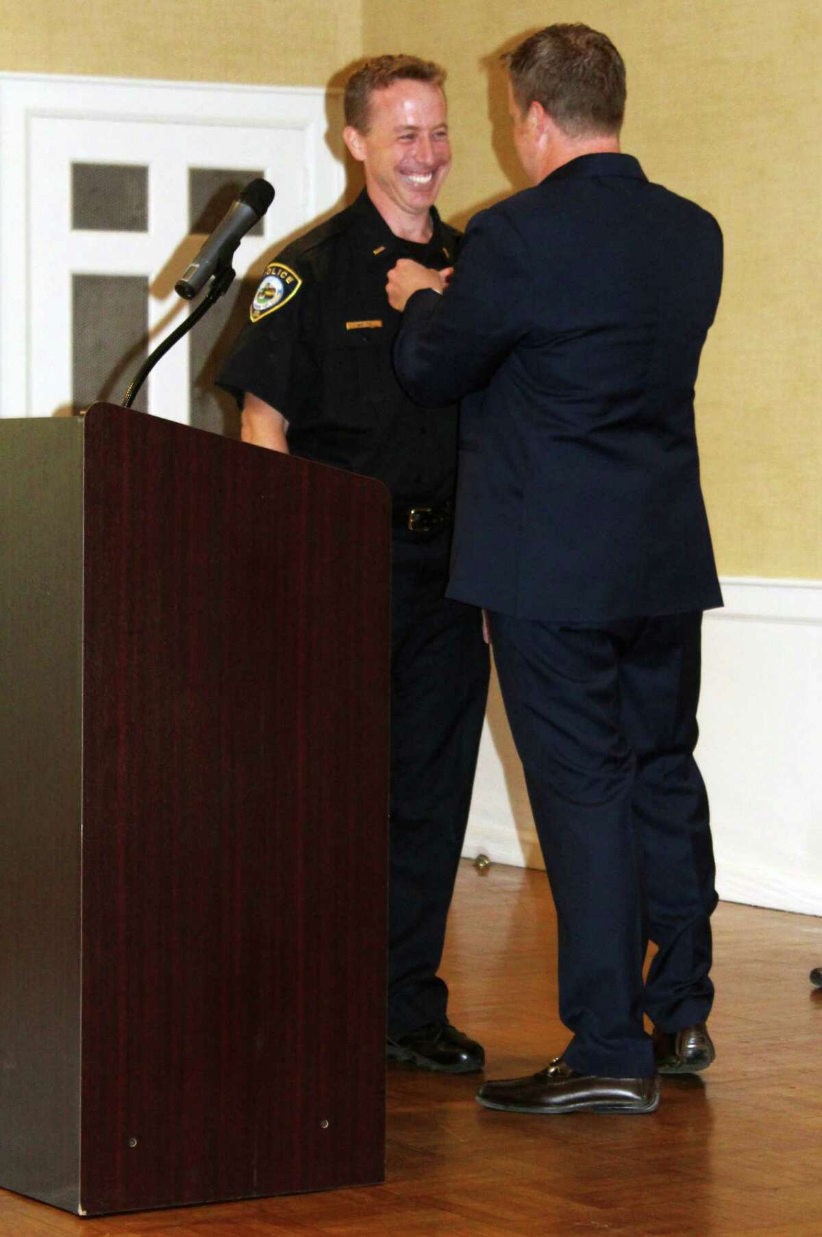 Darien Police hold ceremony to promote five officers