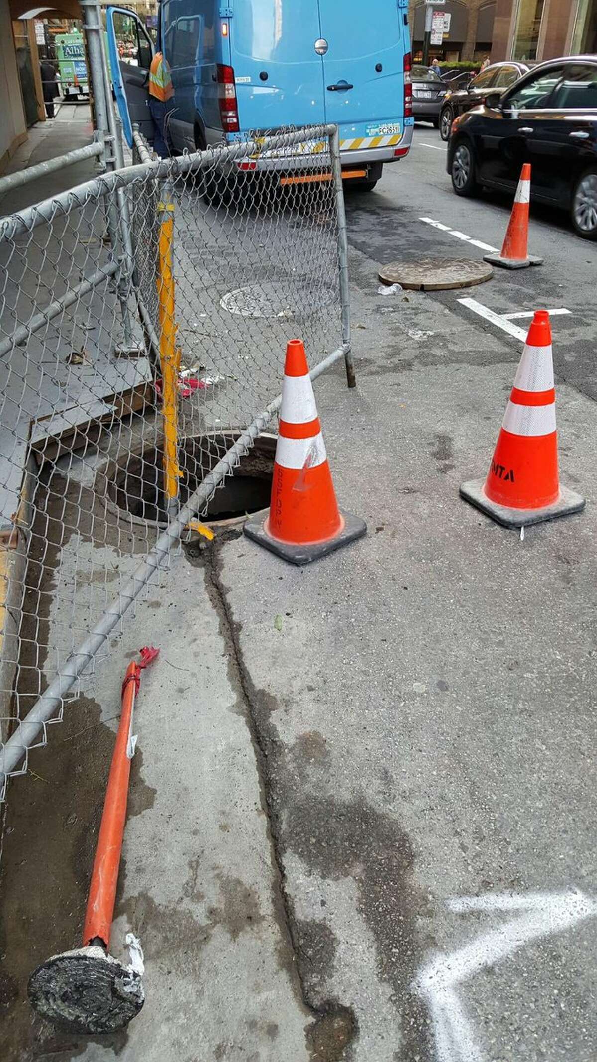 Manhole blast in SF Financial District triggered by hydrant burst