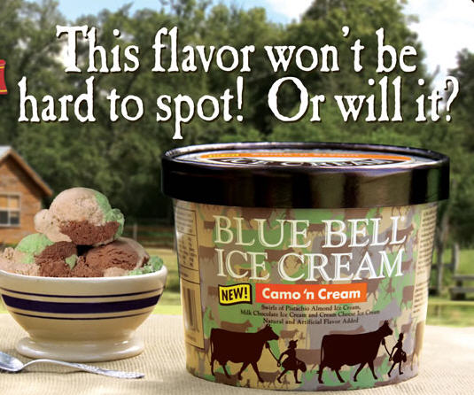 Blue Bell unveils camo ice cream
