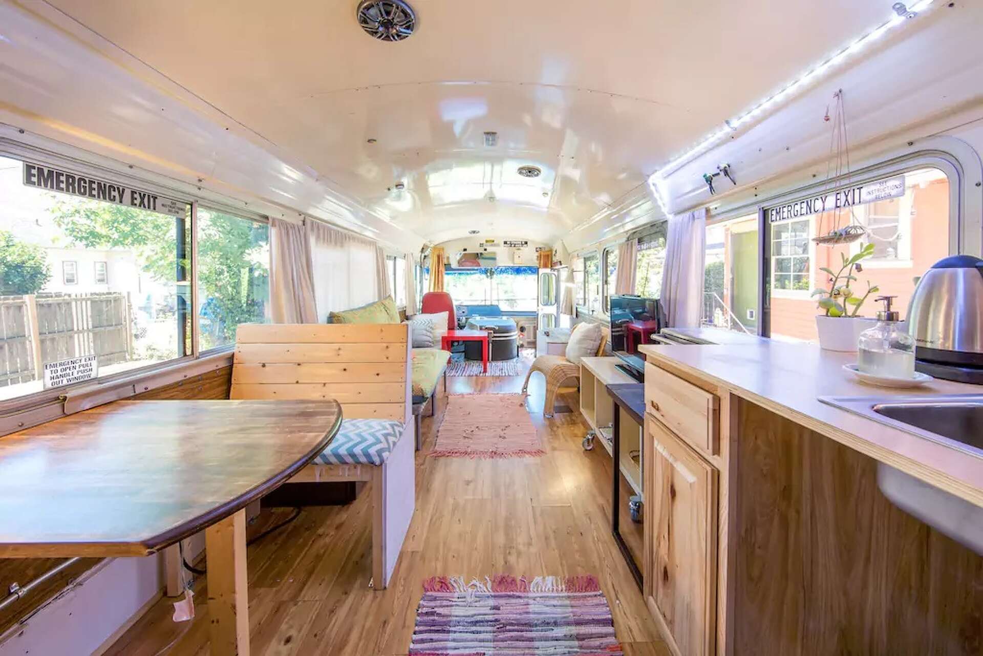 Former schoolhouses and school buses transformed into Airbnb getaways