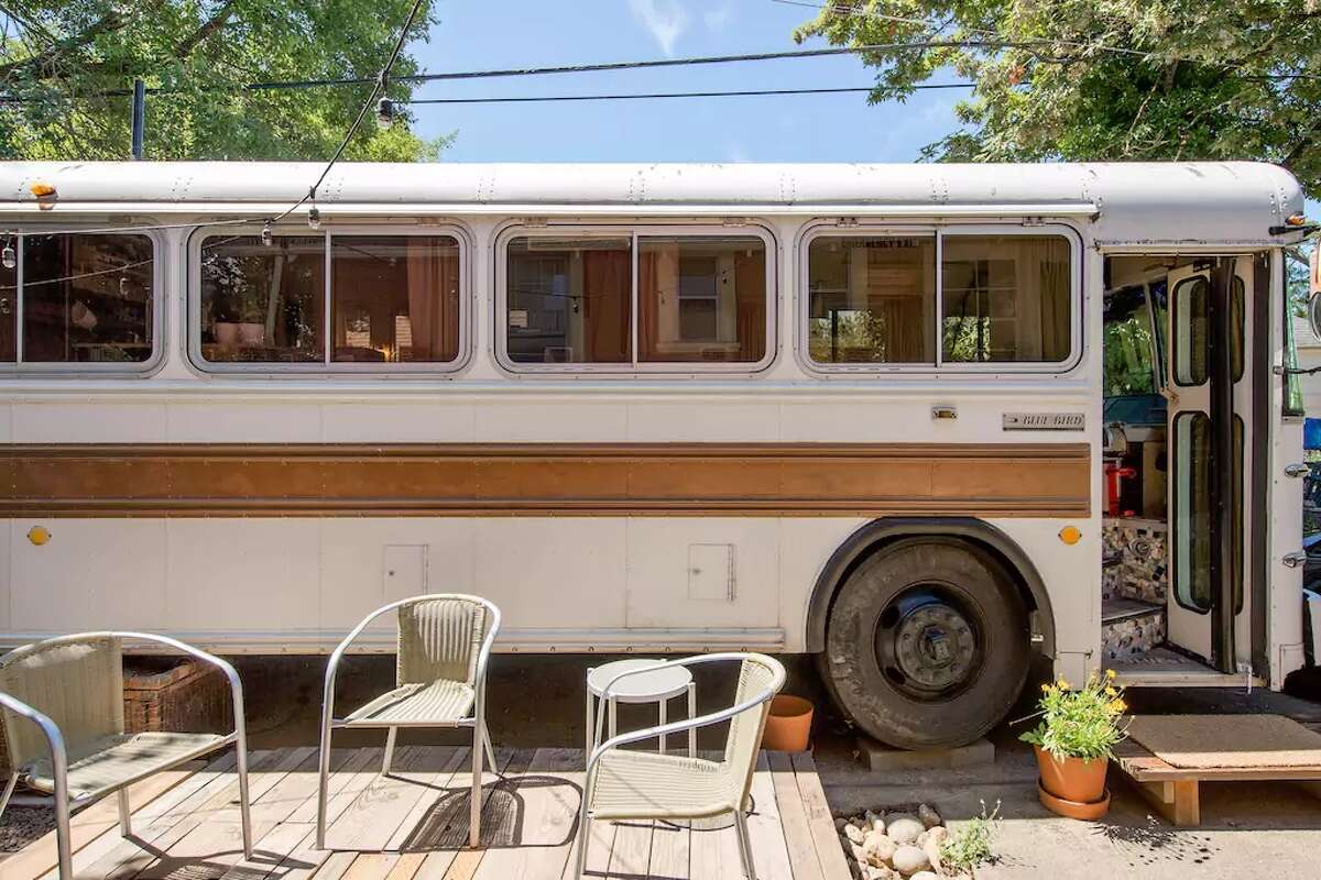 Former schoolhouses and school buses transformed into Airbnb getaways