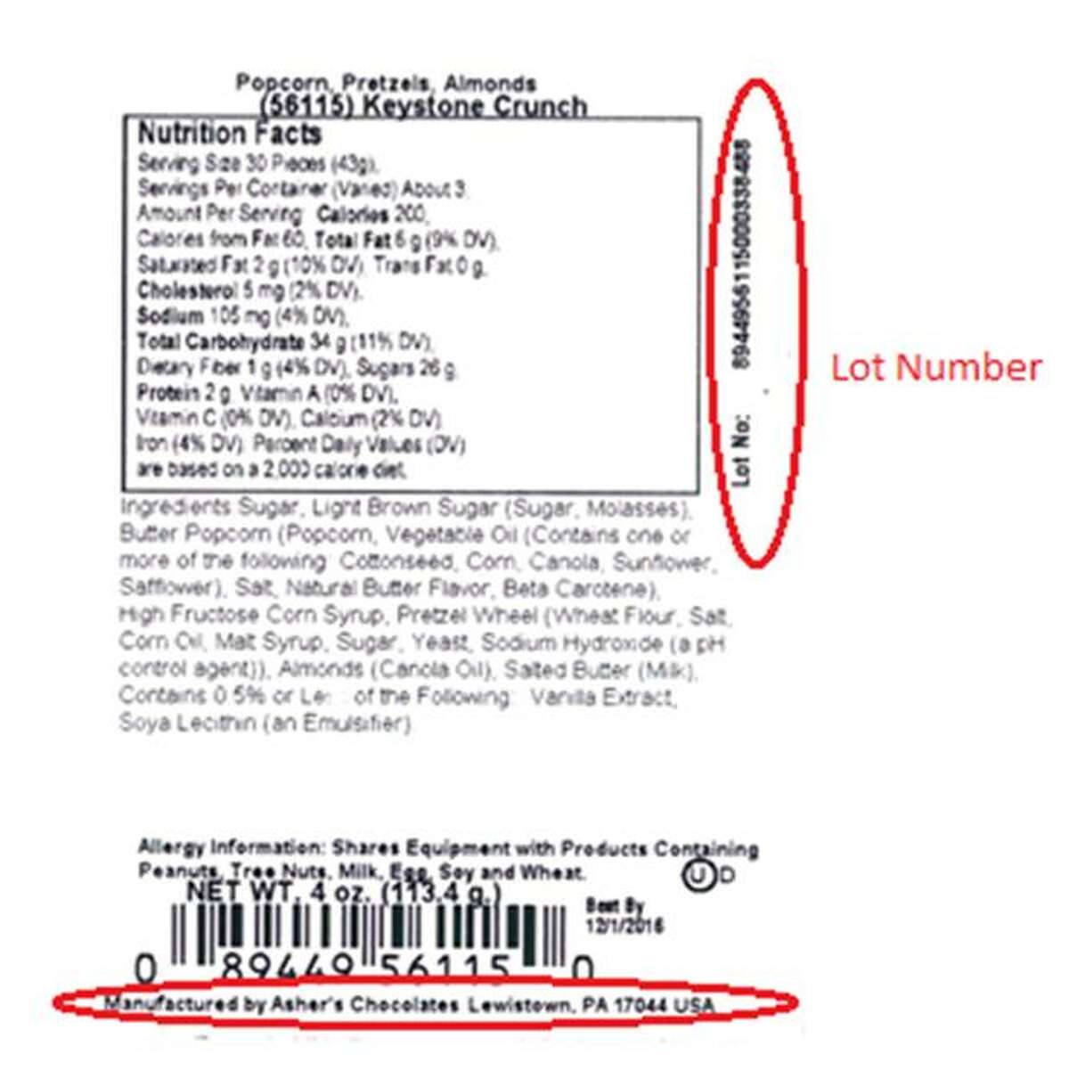 Recall Watch: Chocolates, nuts and eyewash among recalled products