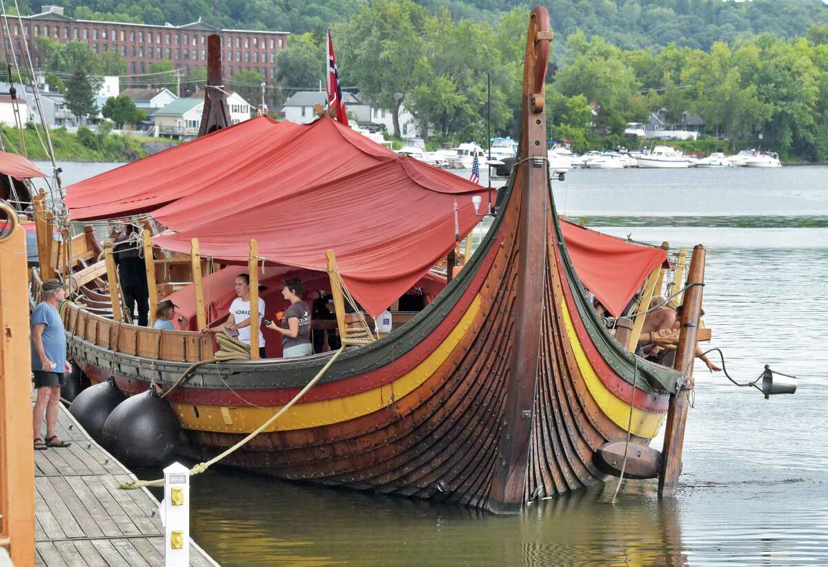 Viking dragon ship heading toward Albany Wednesday