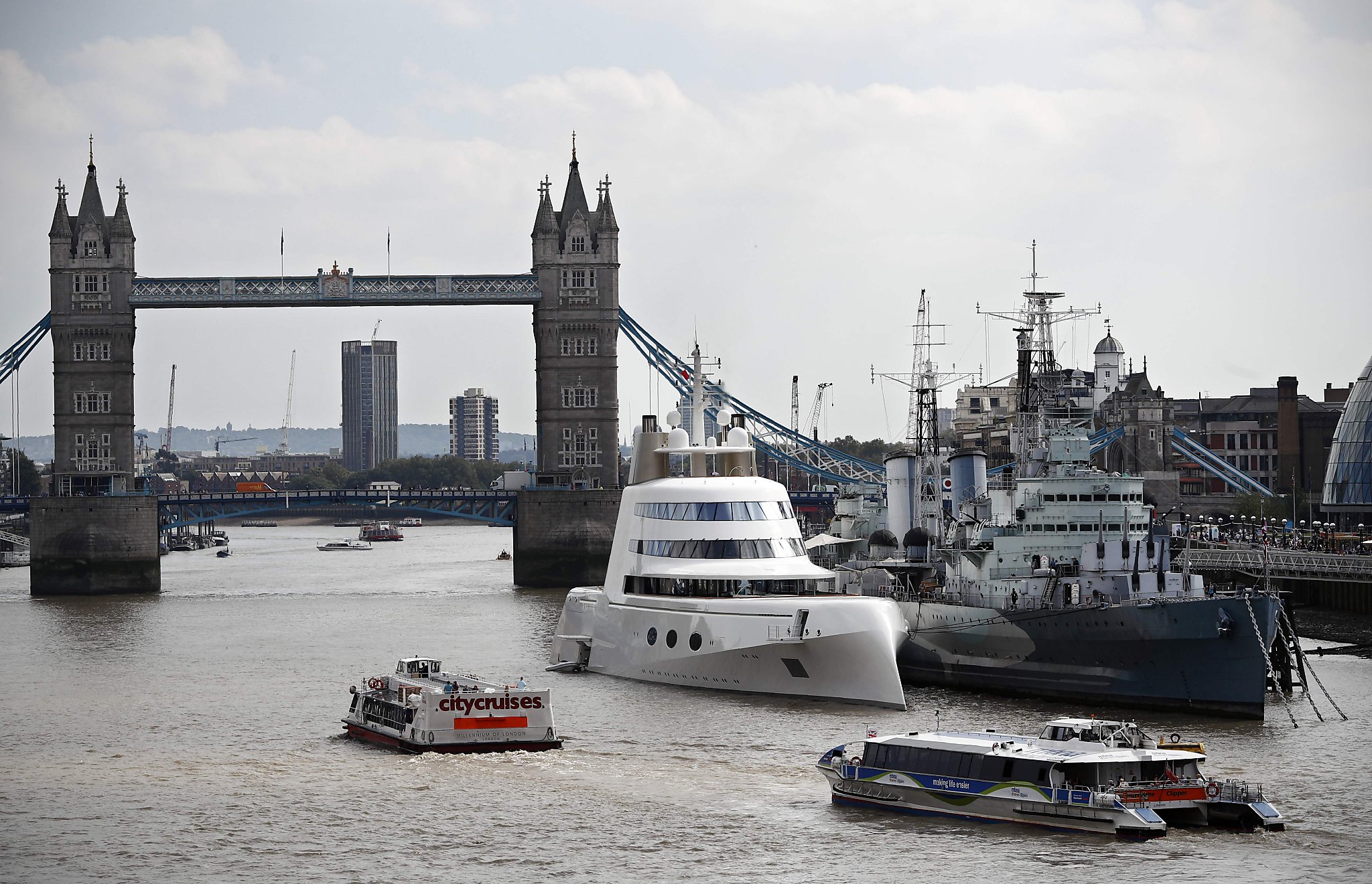 Superyacht of Russian billionaire Andrey Melnichenko lands in London
