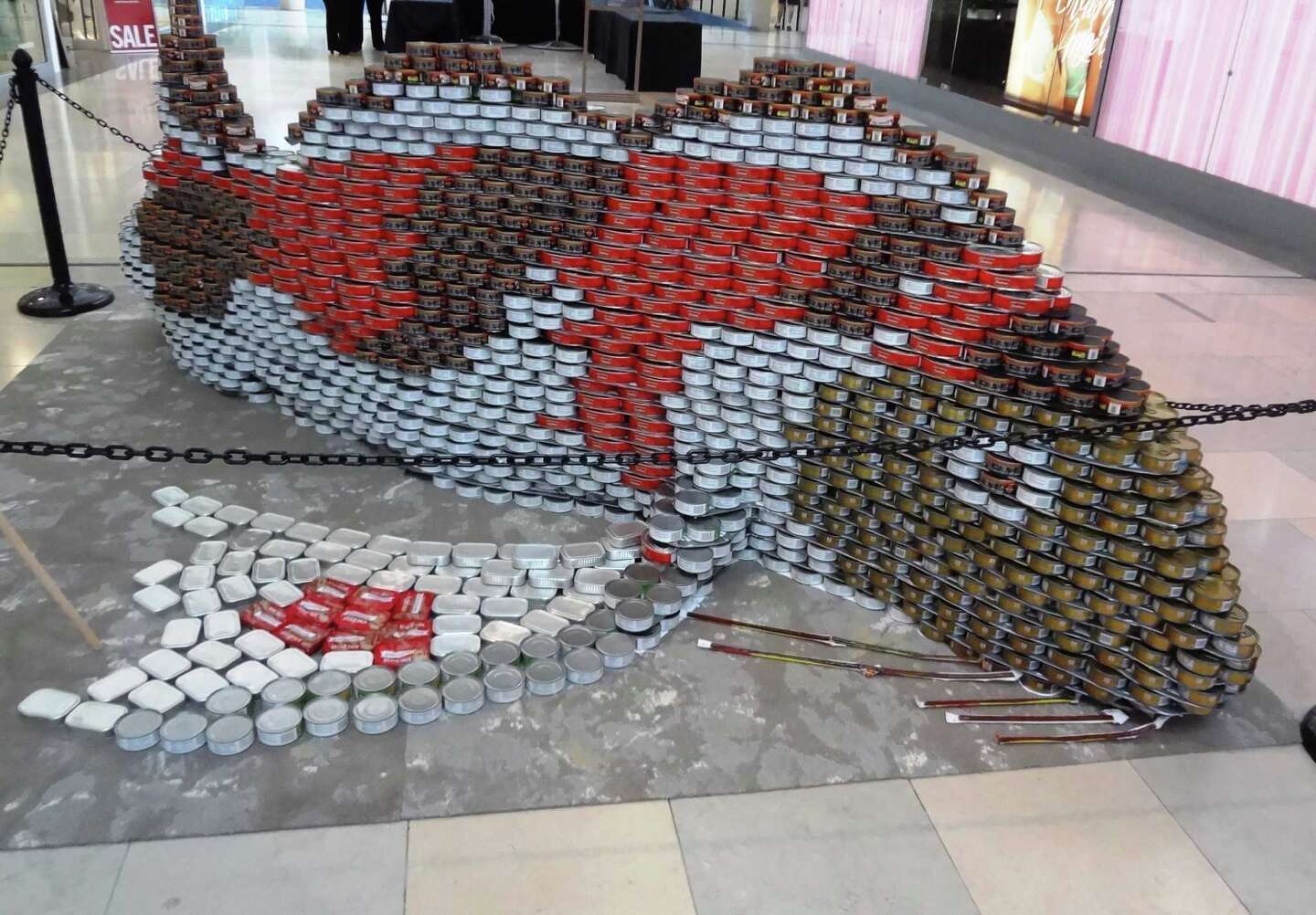 Koi-of-cans wins top prize at North Star Mall’s Canstruction