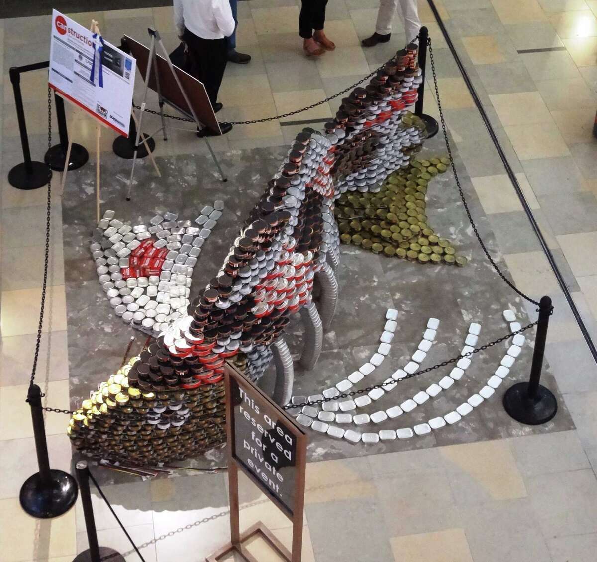 Koi-of-cans wins top prize at North Star Mall’s Canstruction