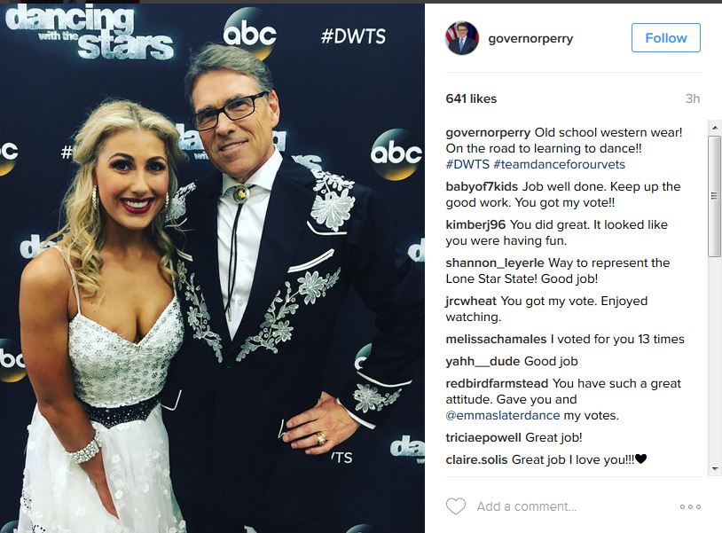 Rick Perry says his 'Dancing With The Stars' partner Emma Slater has ...