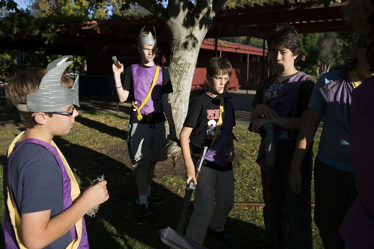 Kids LARP into action armed with foam weapons, imagination