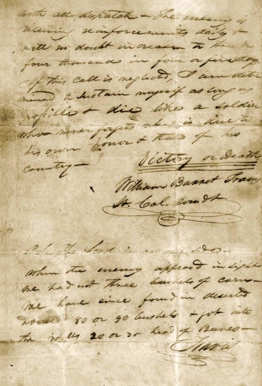 Alamo visitors to see display of fragile ‘Victory or Death’ letter