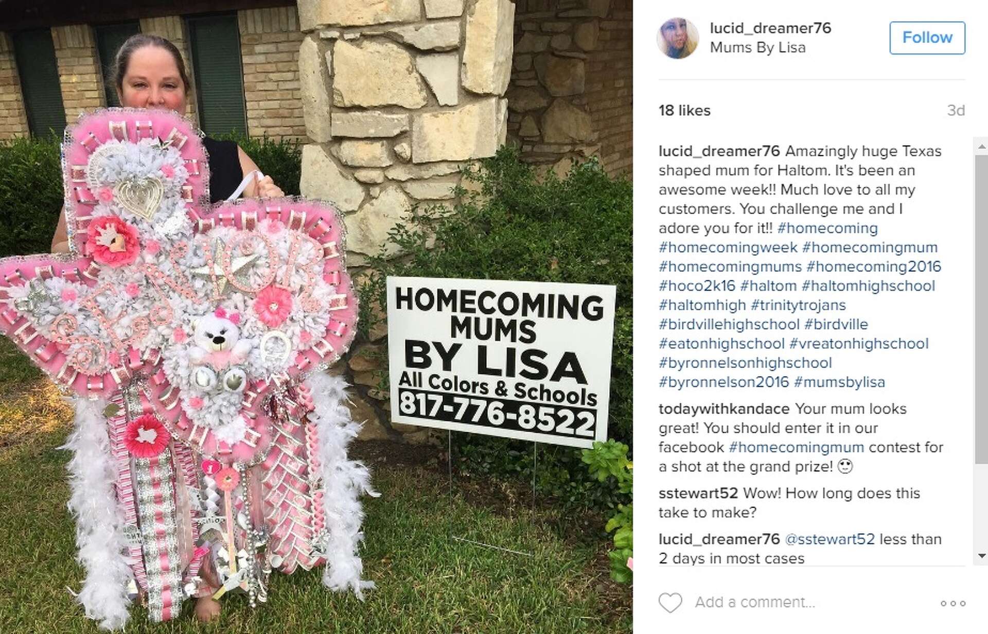 Homecoming tradition of mums becomes Texas-sized mania