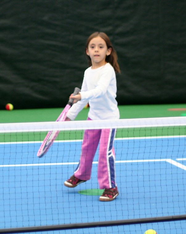 Kids learn tennis basics at a fast rate