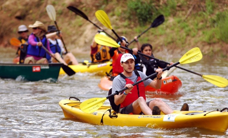Rowing down the river