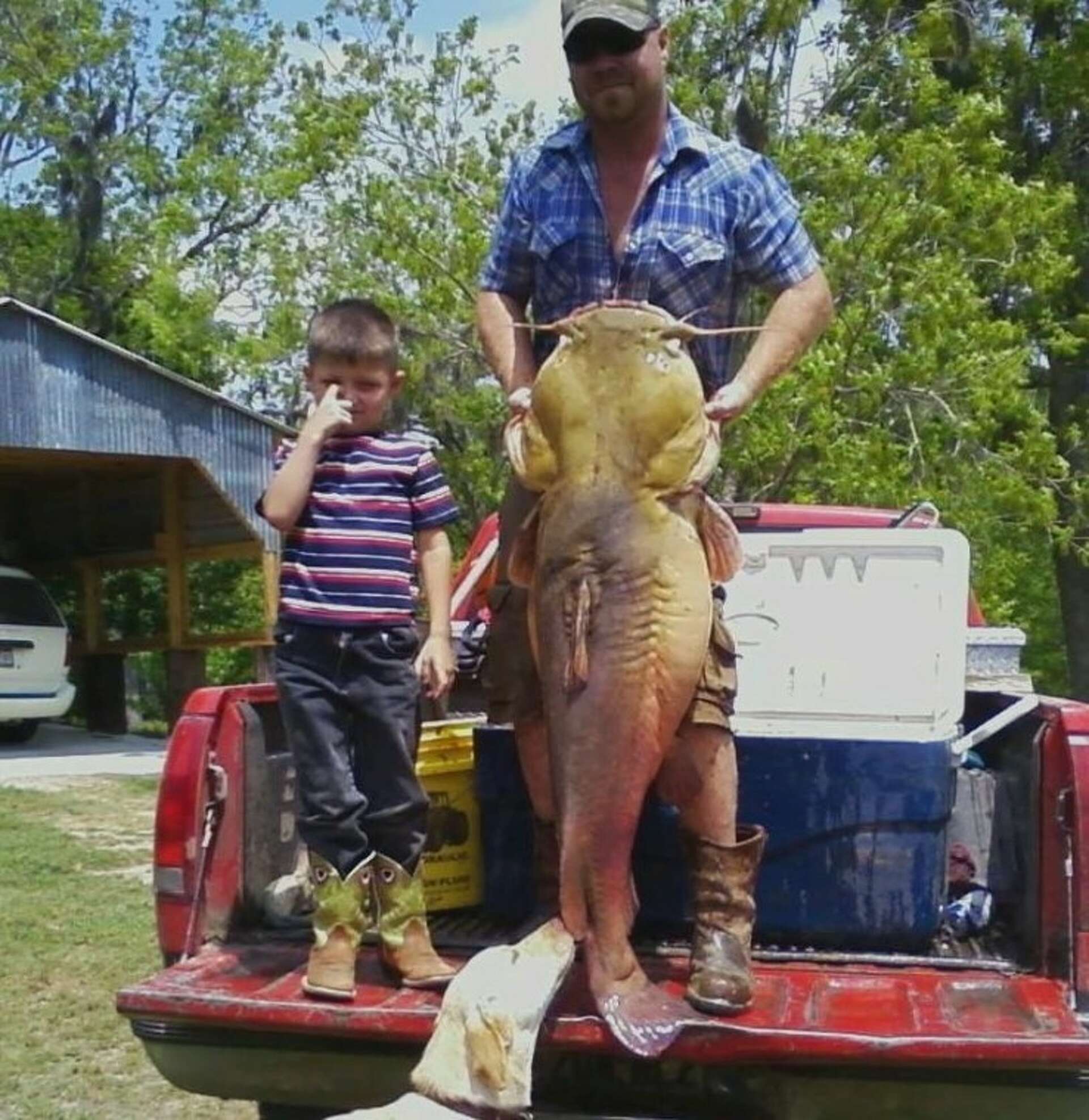 Kenefick man catches 76-pound yellow catfish from Trinity River