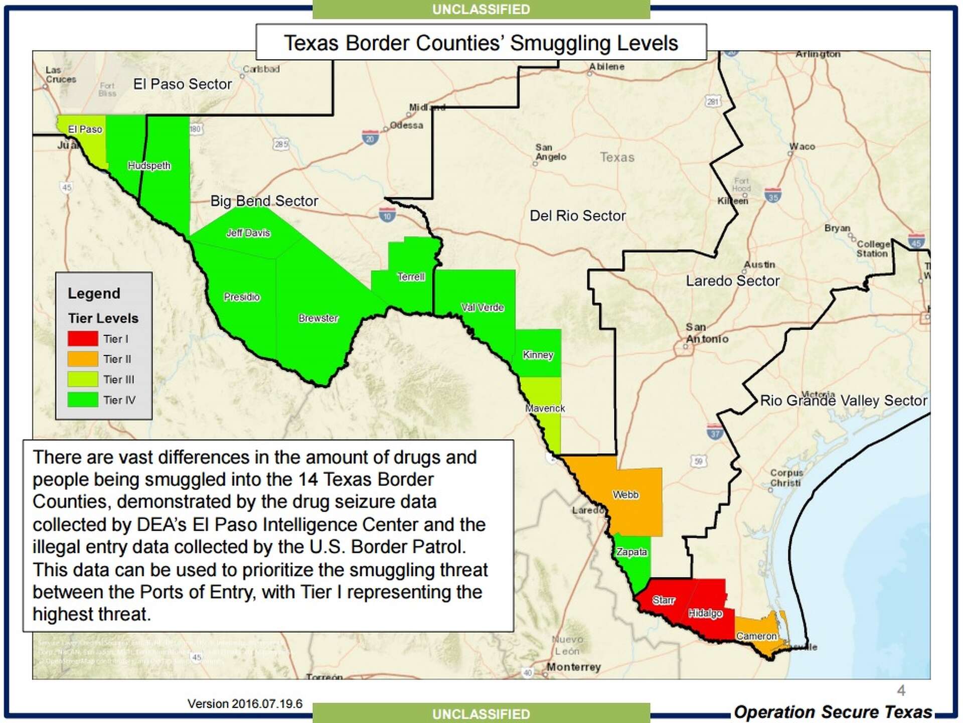 Map shows drug smuggling routes into Texas used by cartels