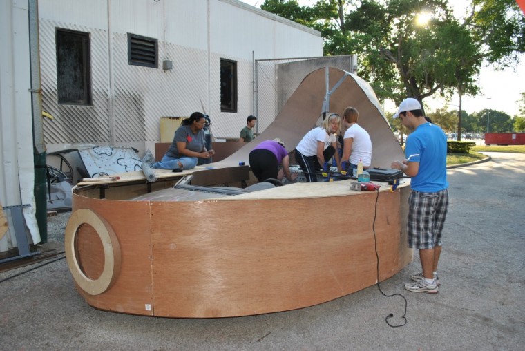 UHCL students make their own entry for Art Car Parade