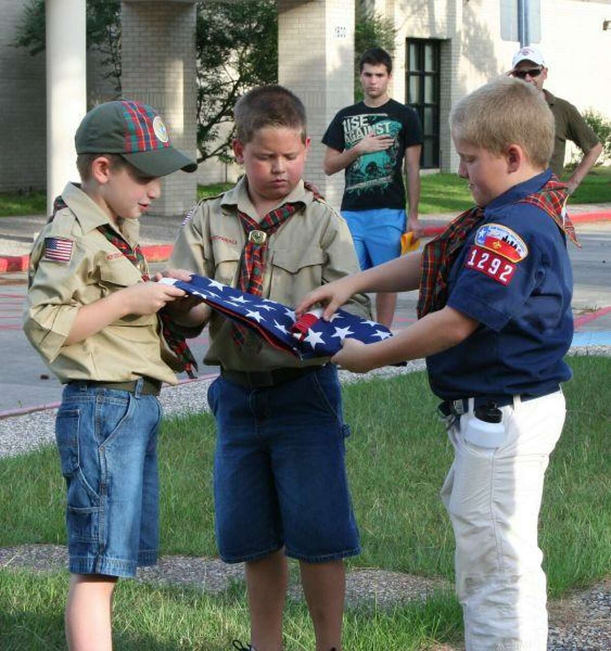 Webelos learn flag etiquette