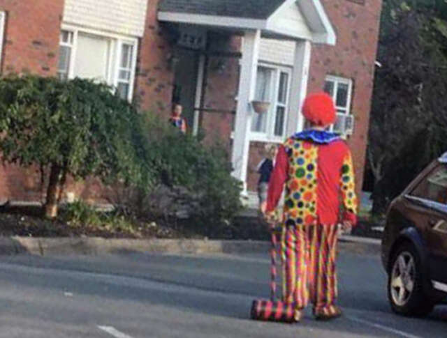 Amid viral frenzy, clown-suited man grabs for toddler in Concord