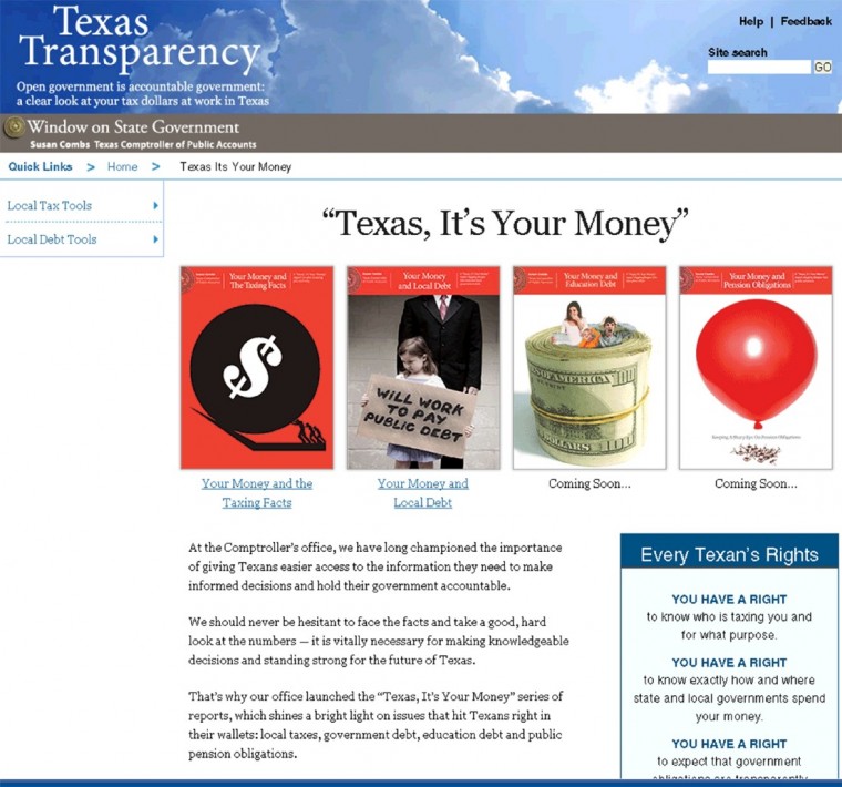 A letter from the Texas State Comptroller