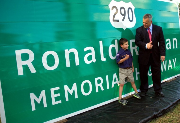 Signs make it known: U.S. 290 the Ronald Reagan Memorial Highway