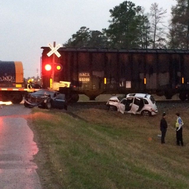 No injuries reported after 3 vehicles collide at train tracks