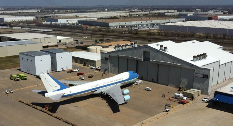 Presidential jet getting repainted in Texas