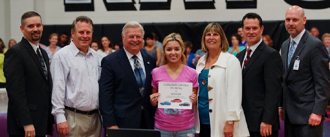 Gullo family gives away new cars to county high schools