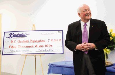 Buckalew marks milestone with $50k gift to charities