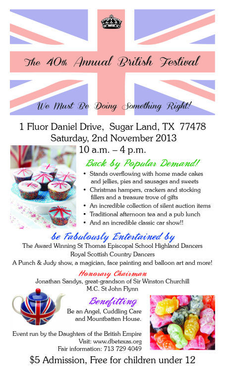 Houston's 2013 British Festival coming to Sugar Land this November