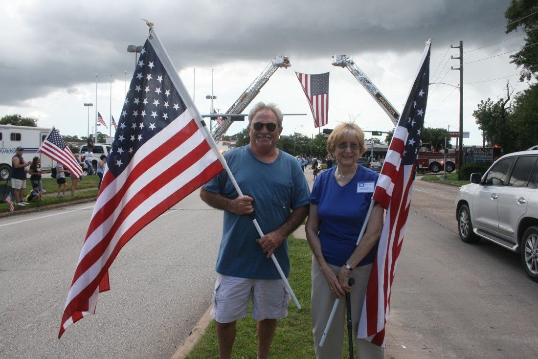 Flag waving, support for a fallen comrade