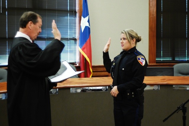 Two police officers take oath at Liberty City Hall