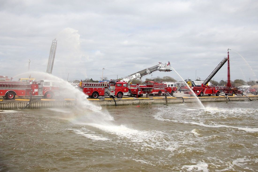 Fire muster steams into town