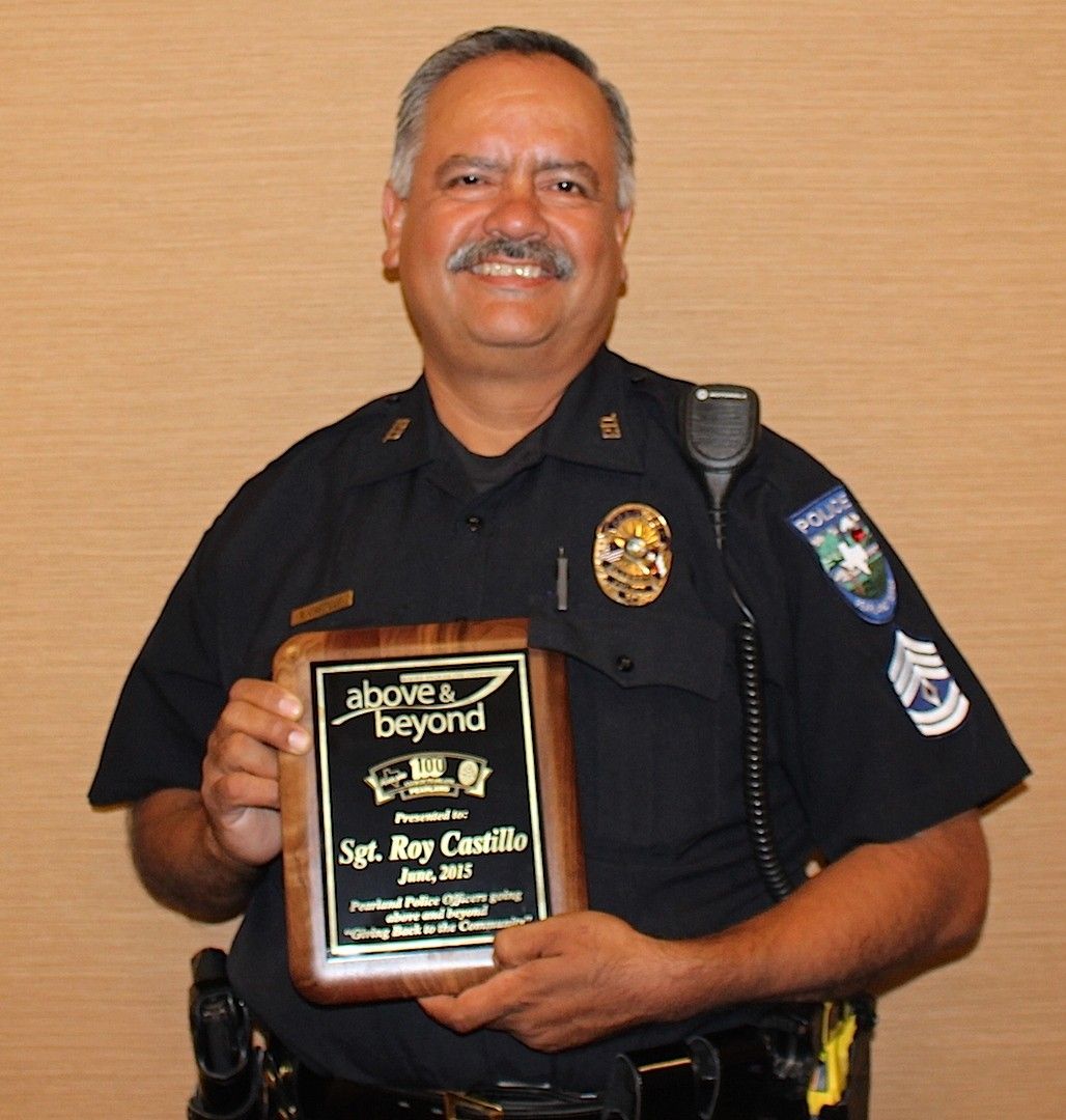 Inaugural Officer of the Quarter award presented to Sgt. Roy Castillo