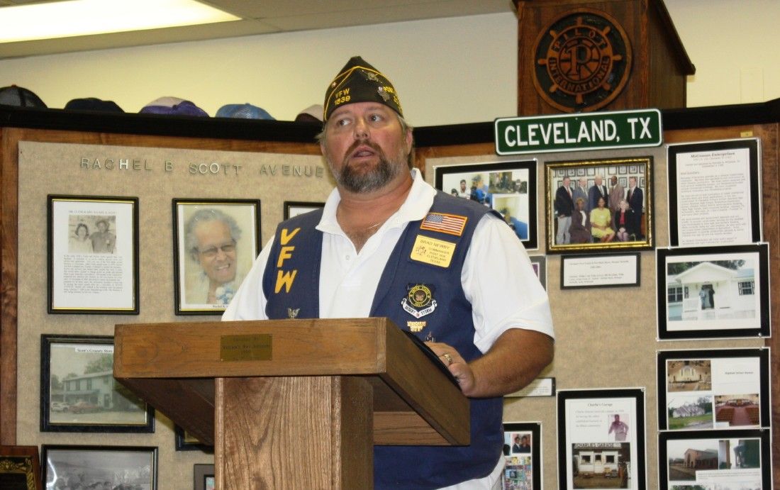 VFW commander addresses local historians on services provided to community